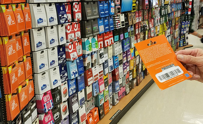 Are gift cards sold in grocery stores?