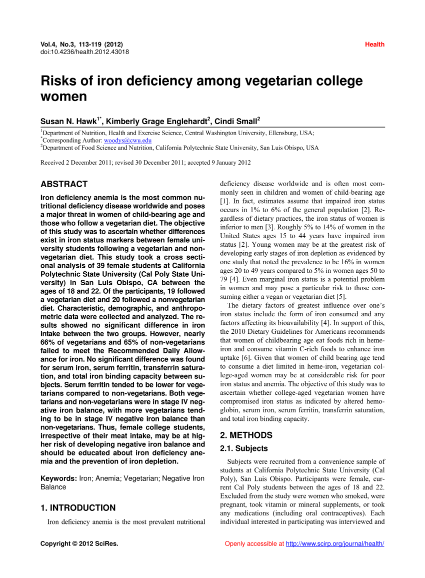Are vegans at risk for iron deficiency?