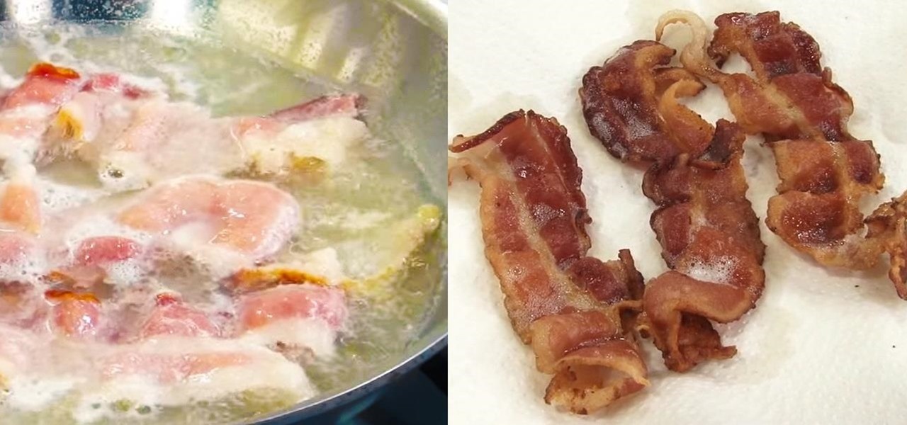 Can bacon be cooked in boiling water?