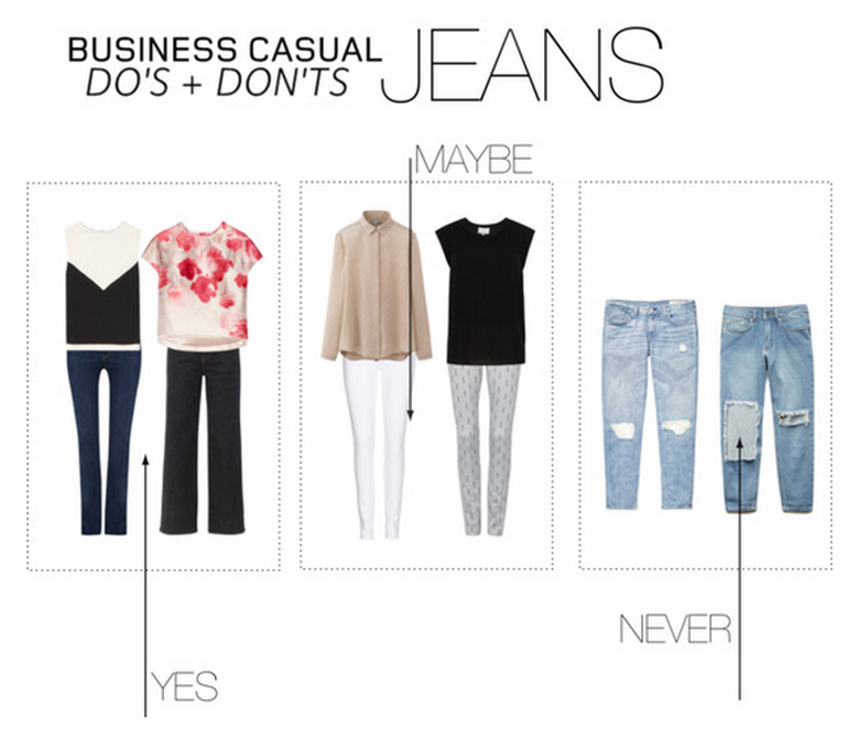 Can I wear jeans to a business casual event?