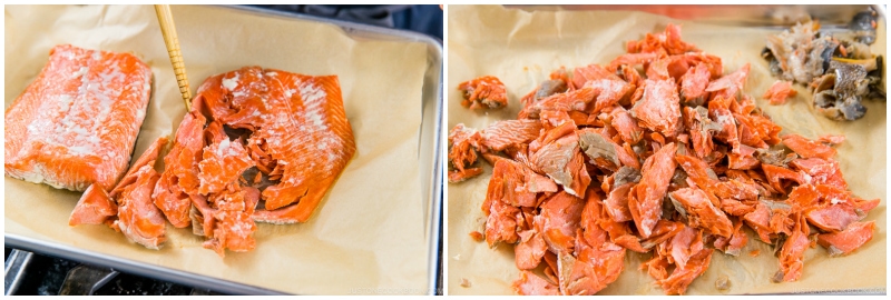 Can you flake raw salmon?