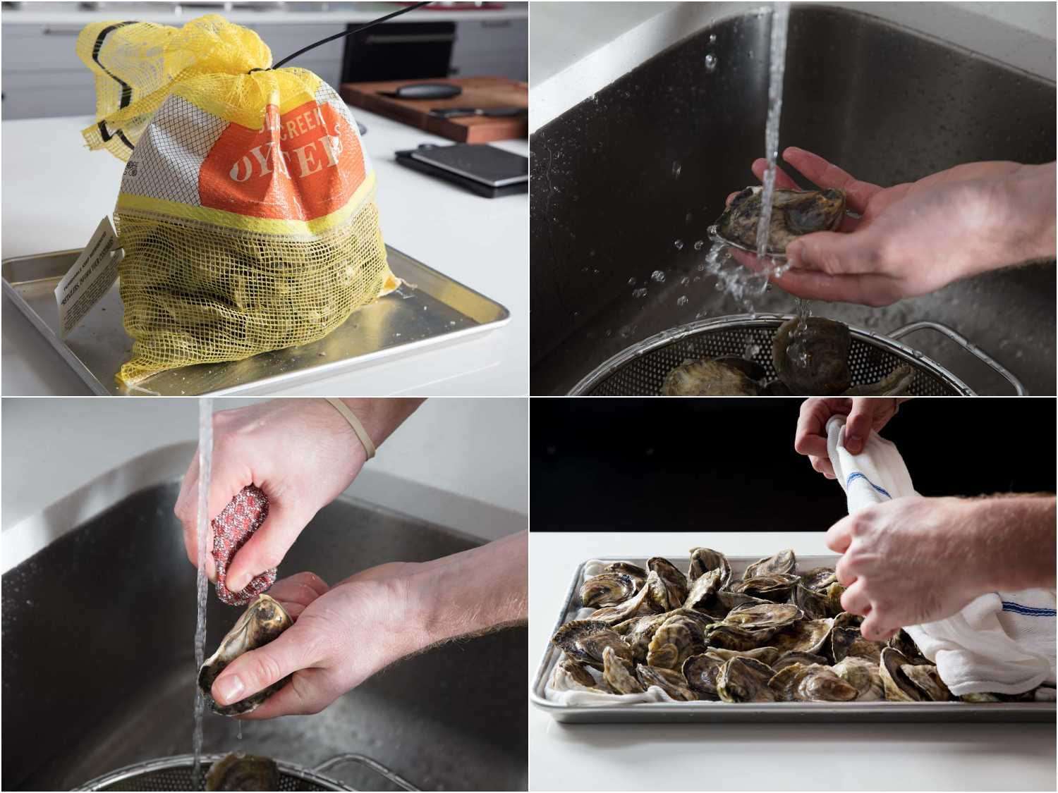 Do you wash oysters before cooking?