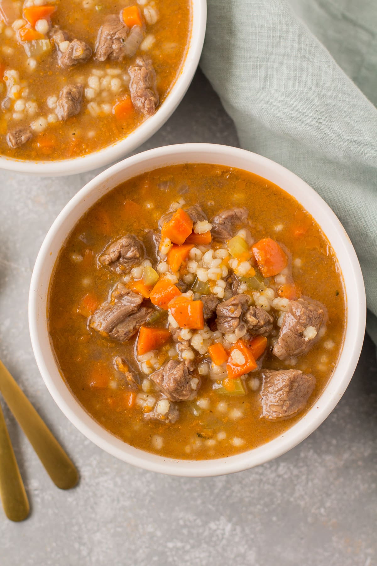 Does beef barley soup have a lot of fiber?