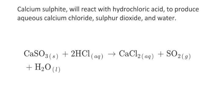 Does calcium sulfate react with HCl?