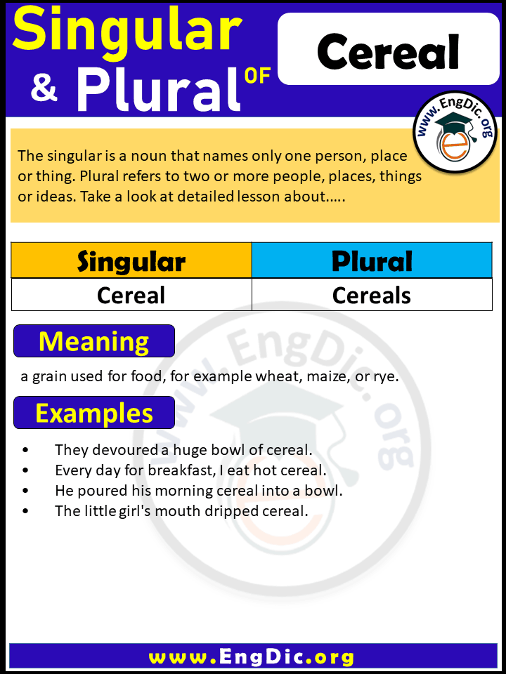 Does cereal have plural form?