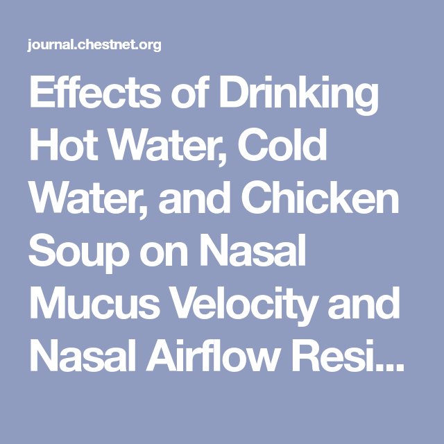 Does drinking chicken soup affect nasal mucus velocity and airflow resistance?