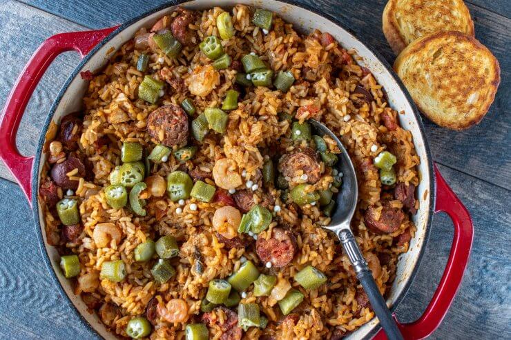 Does jambalaya with okra have Tomatoes?