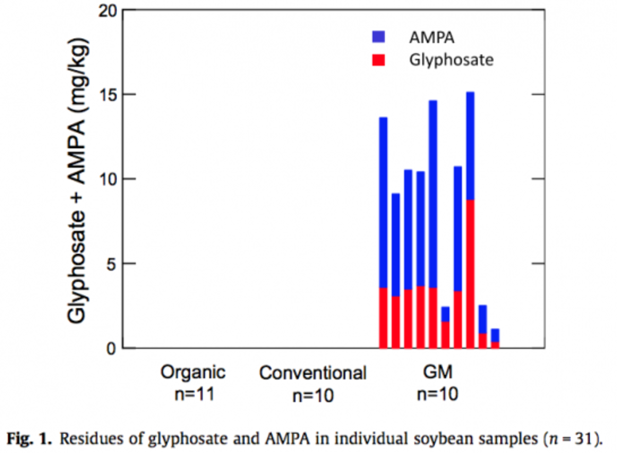Does organic soy milk have glyphosate?