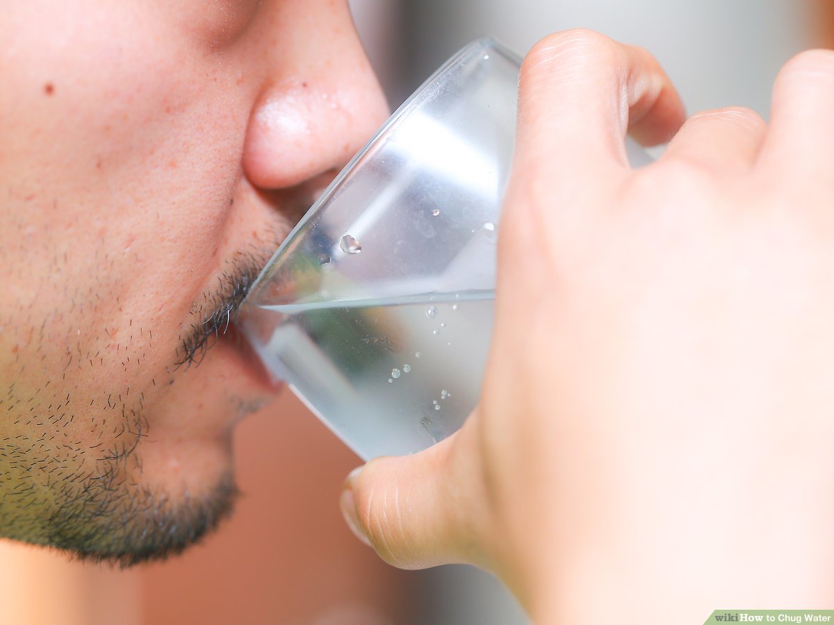 How can you drink water without spilling it?