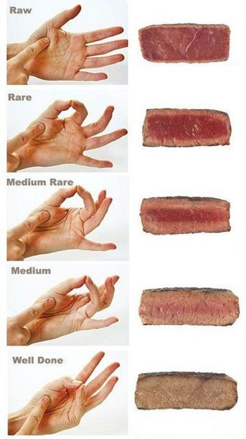 How can you tell if a steak is medium without a thermometer?