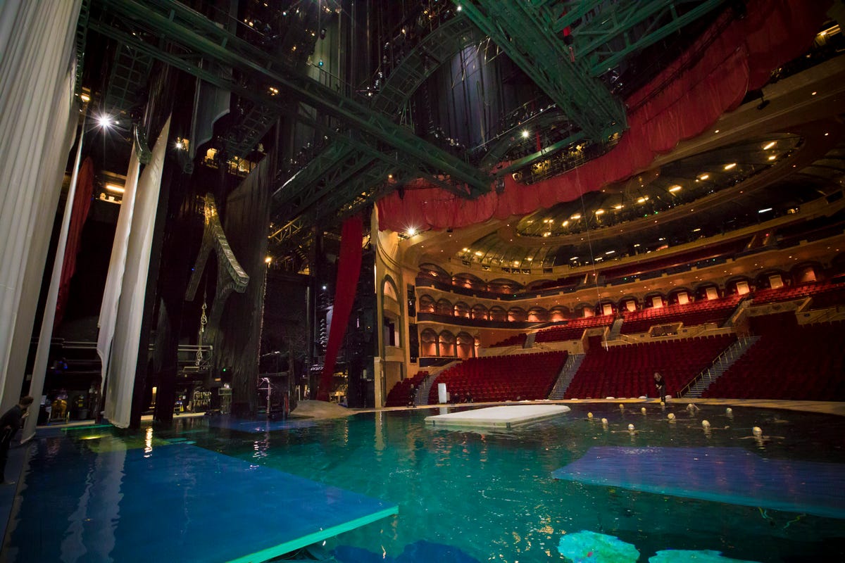 How deep is the pool at O Cirque du Soleil?