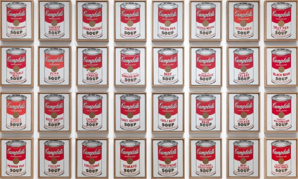 How did Andy Warhol created Campbell's soup can?