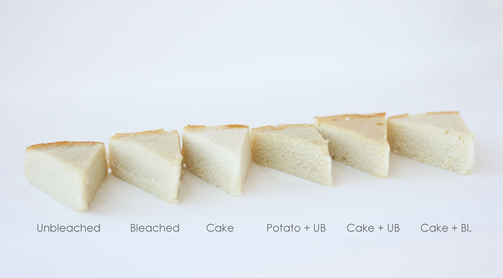 How do different flours affect cakes?