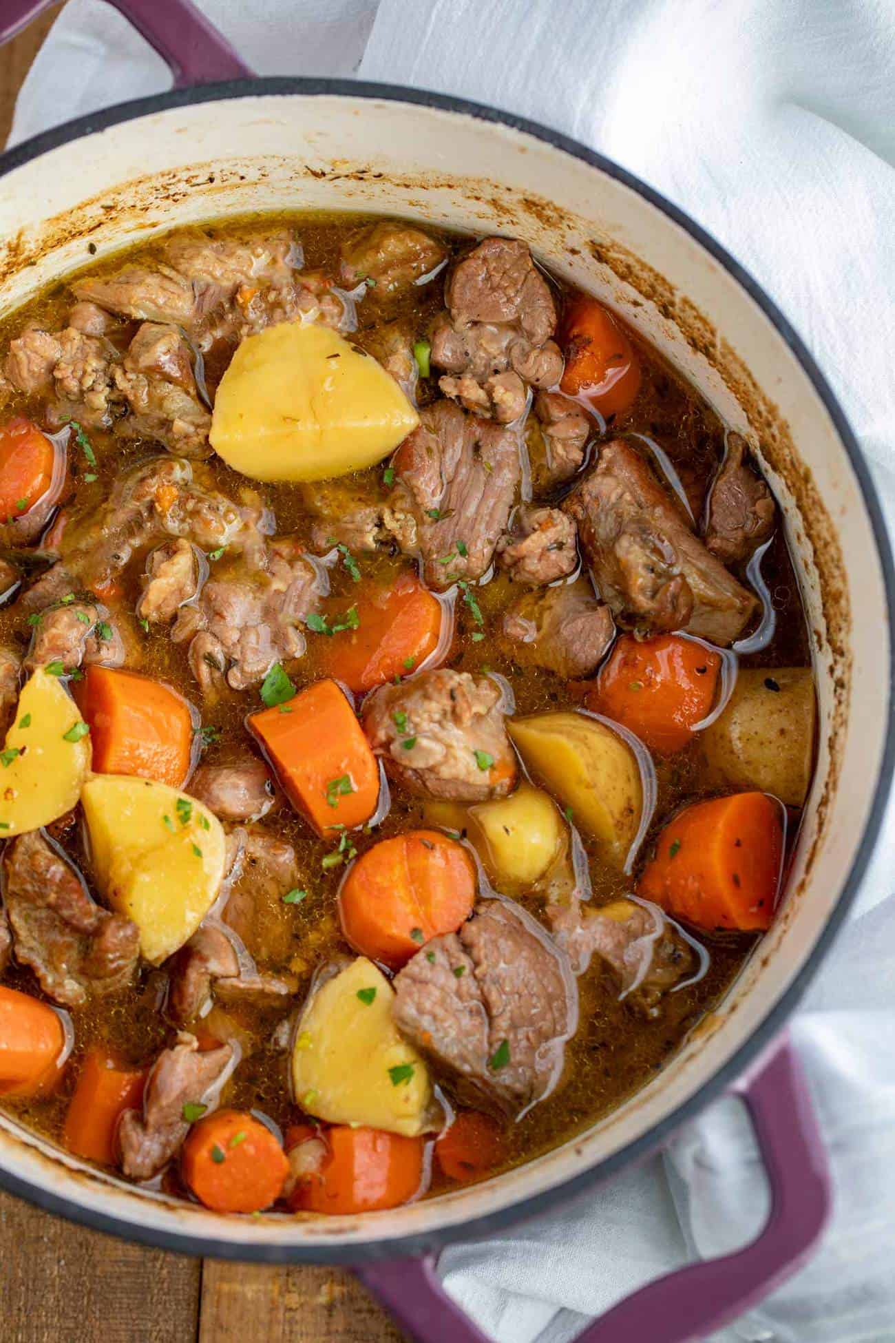 How do I make lamb stew meat tender?