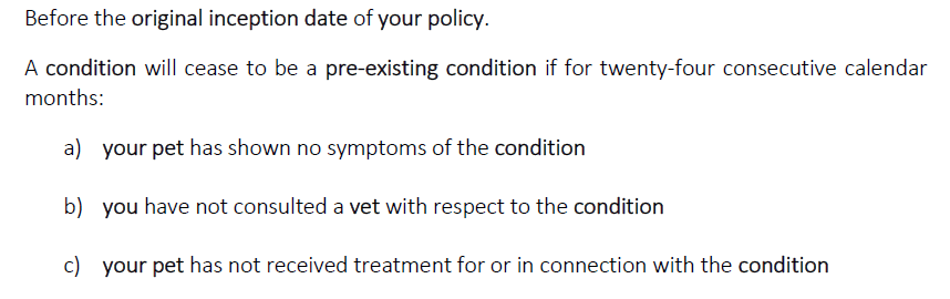 How do pet insurance know about pre-existing conditions UK?