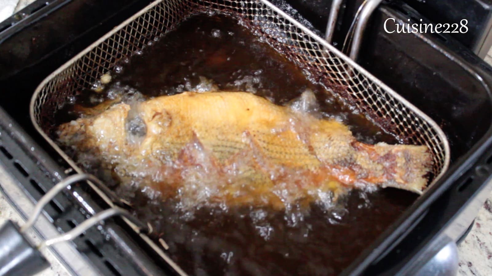 How do you clean a pan after frying fish?