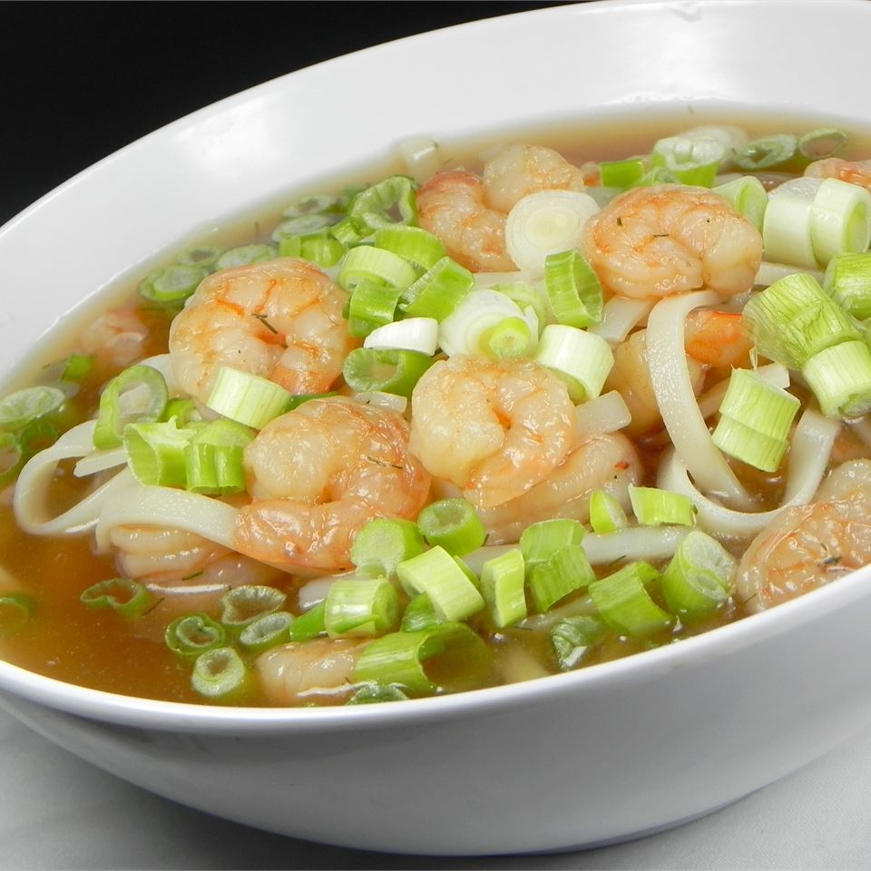 How do you cook frozen shrimp in soup?