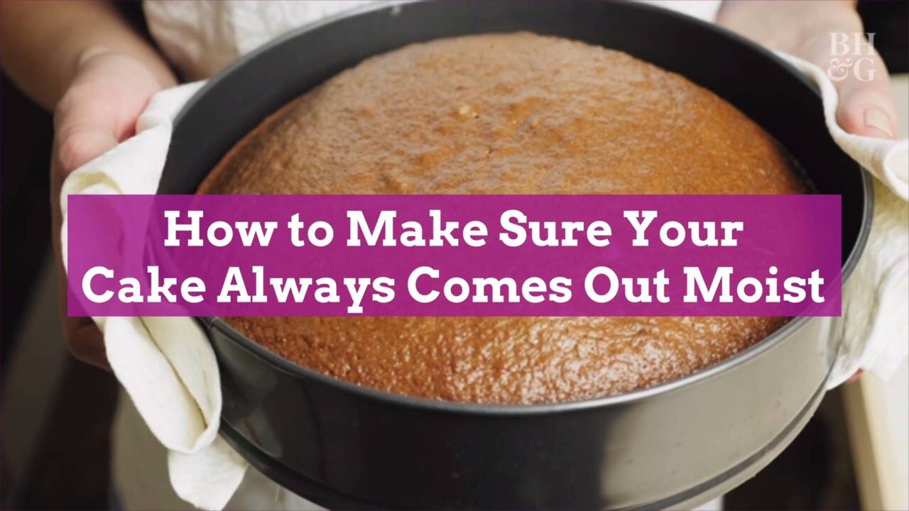 How do you make a baked cake more moist?