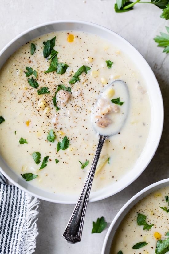 How do you make clam chowder less thick?