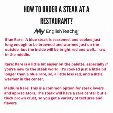 How do you order steak at a restaurant?