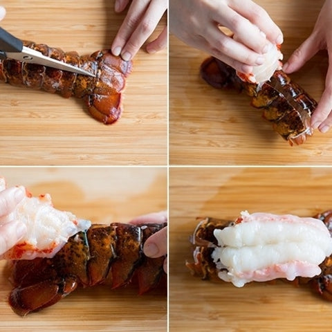 How do you separate lobster tails from the shell?