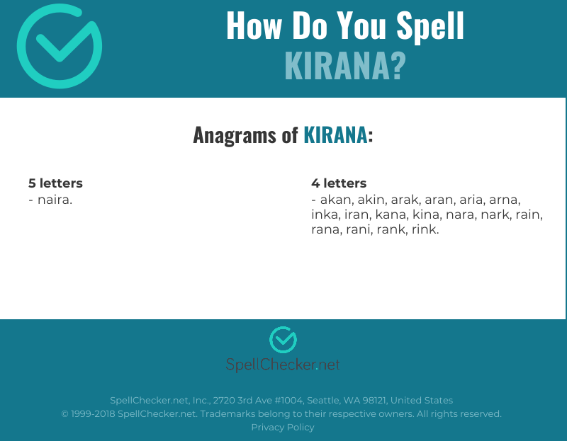 How do you spell Kirana?
