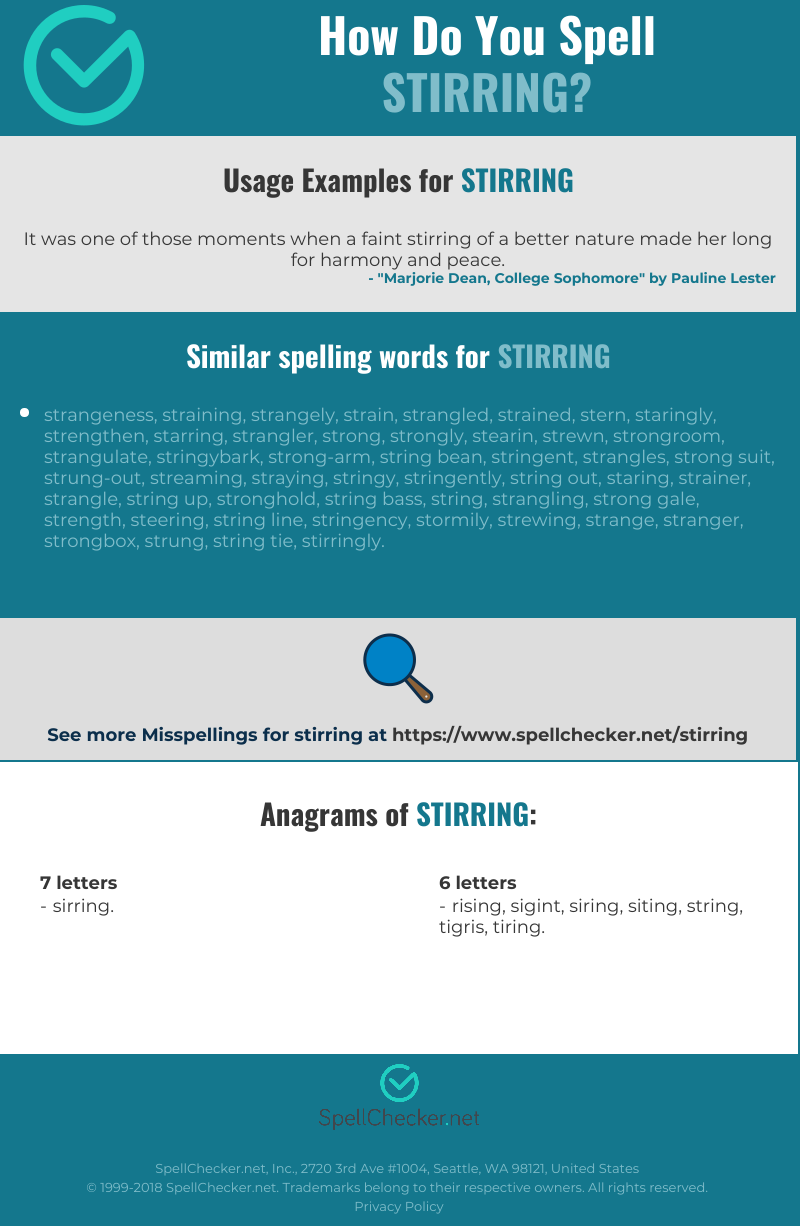 How do you spell stirring or stirring?