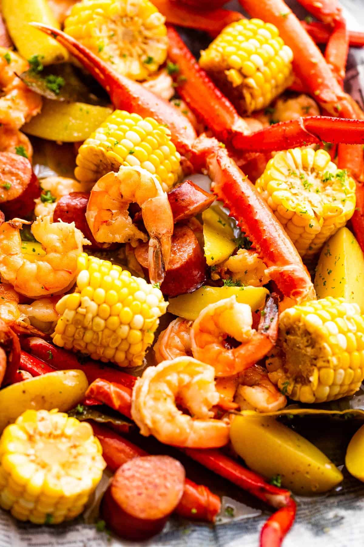 How do you store a cooked seafood boil?