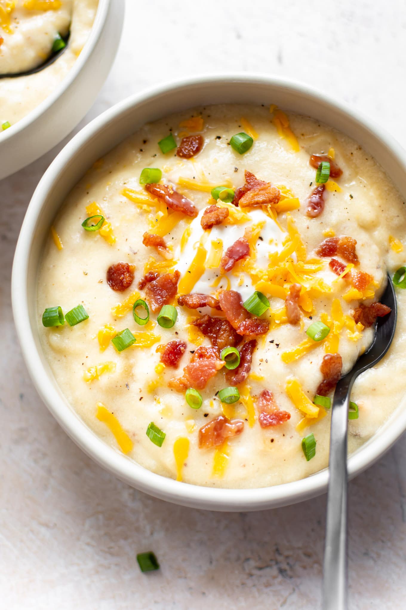 How do you thicken loaded potato soup?
