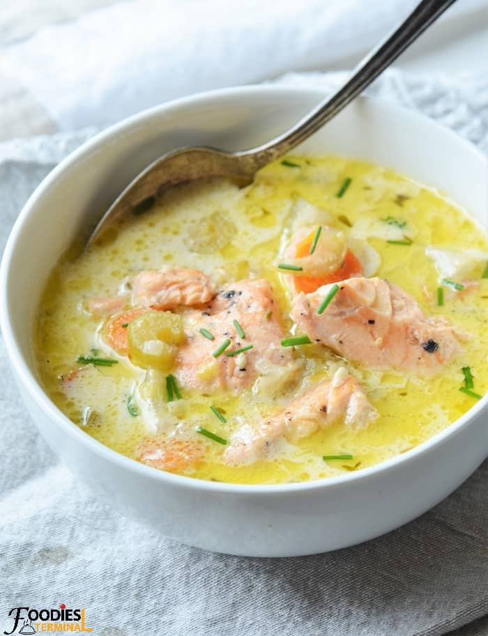 How do you thicken salmon soup?