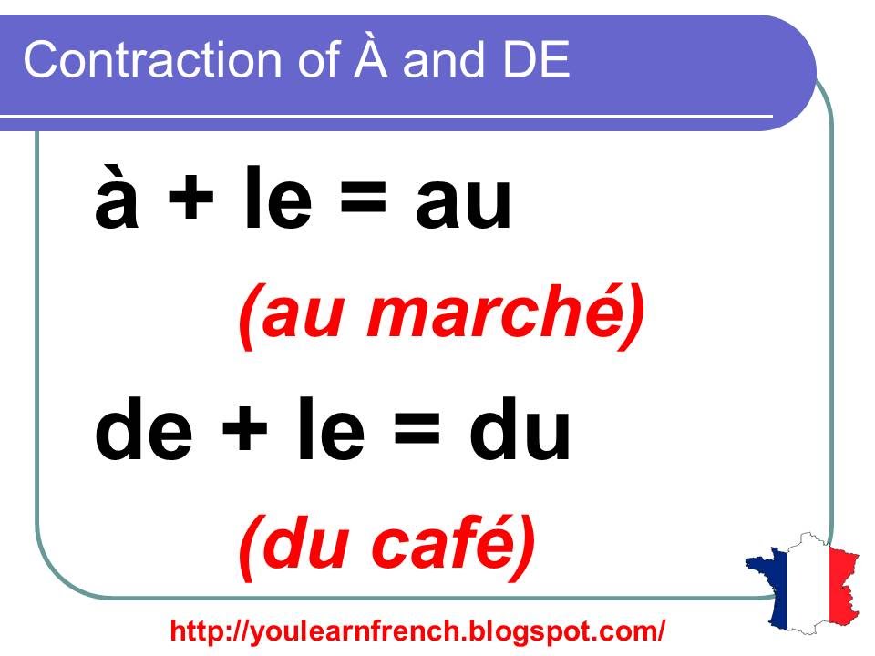 How do you use de and à together in French?