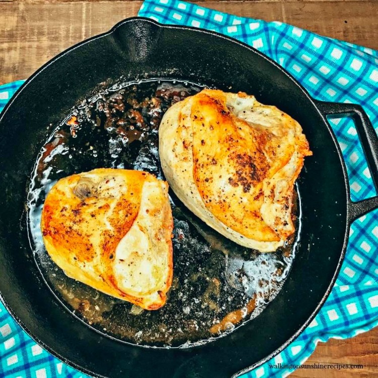 How hot should cast iron be for chicken?