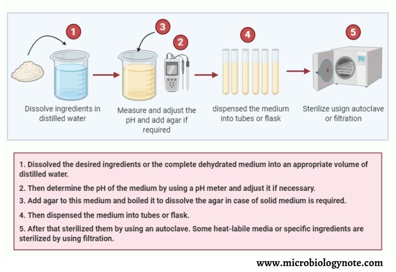 How is solid culture media prepared?