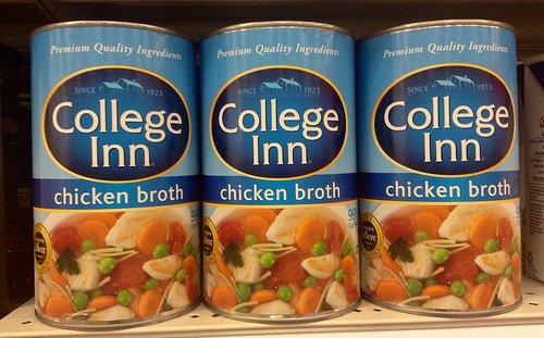 How long can canned chicken broth sit out?