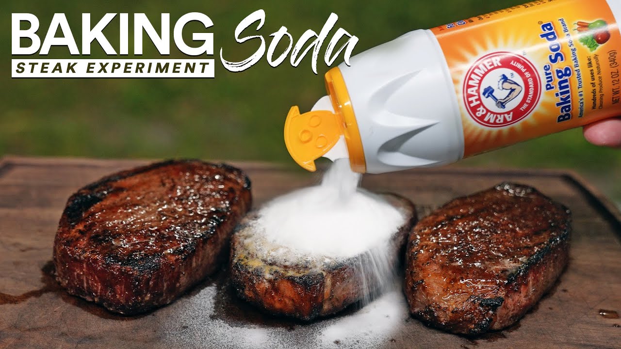 How long do you soak steak in baking soda?
