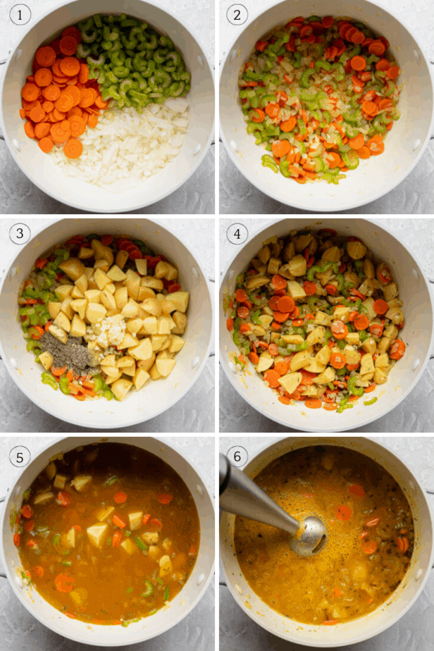 How long does it take for veggies to get soft in soup?