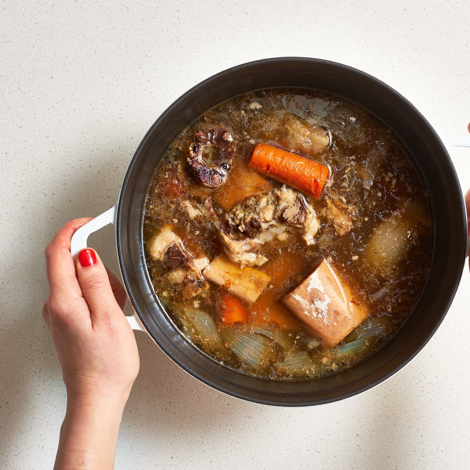How long should bone broth be cooked?