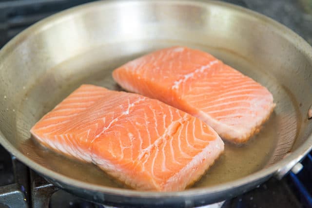 How long should you cook salmon skin side down?