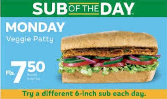 How many calories are in a Subway veggie patty?