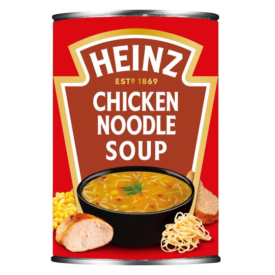 How many calories are in a tin of Heinz chicken noodle soup?
