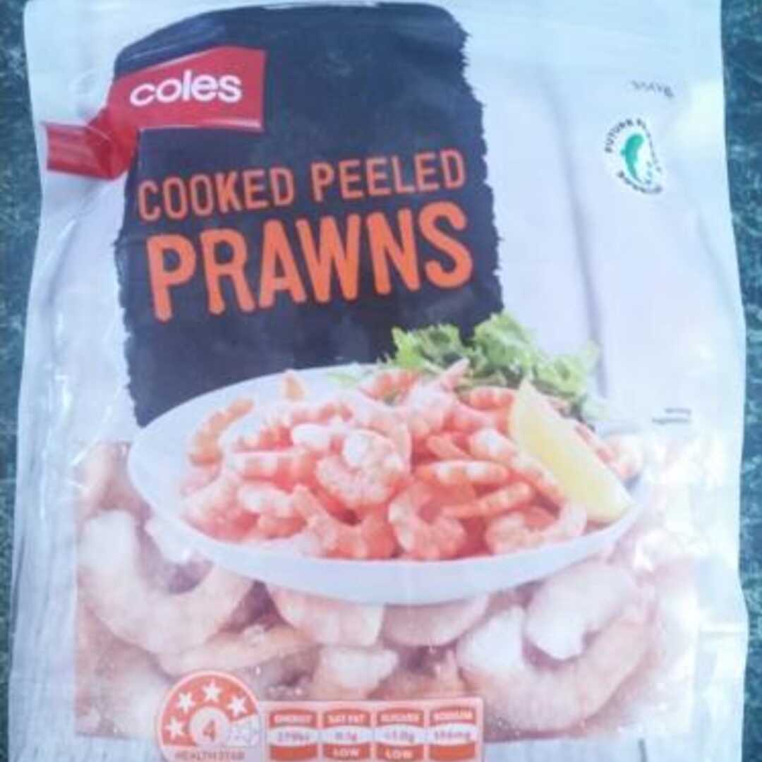 How many calories in 100g cooked peeled prawns?