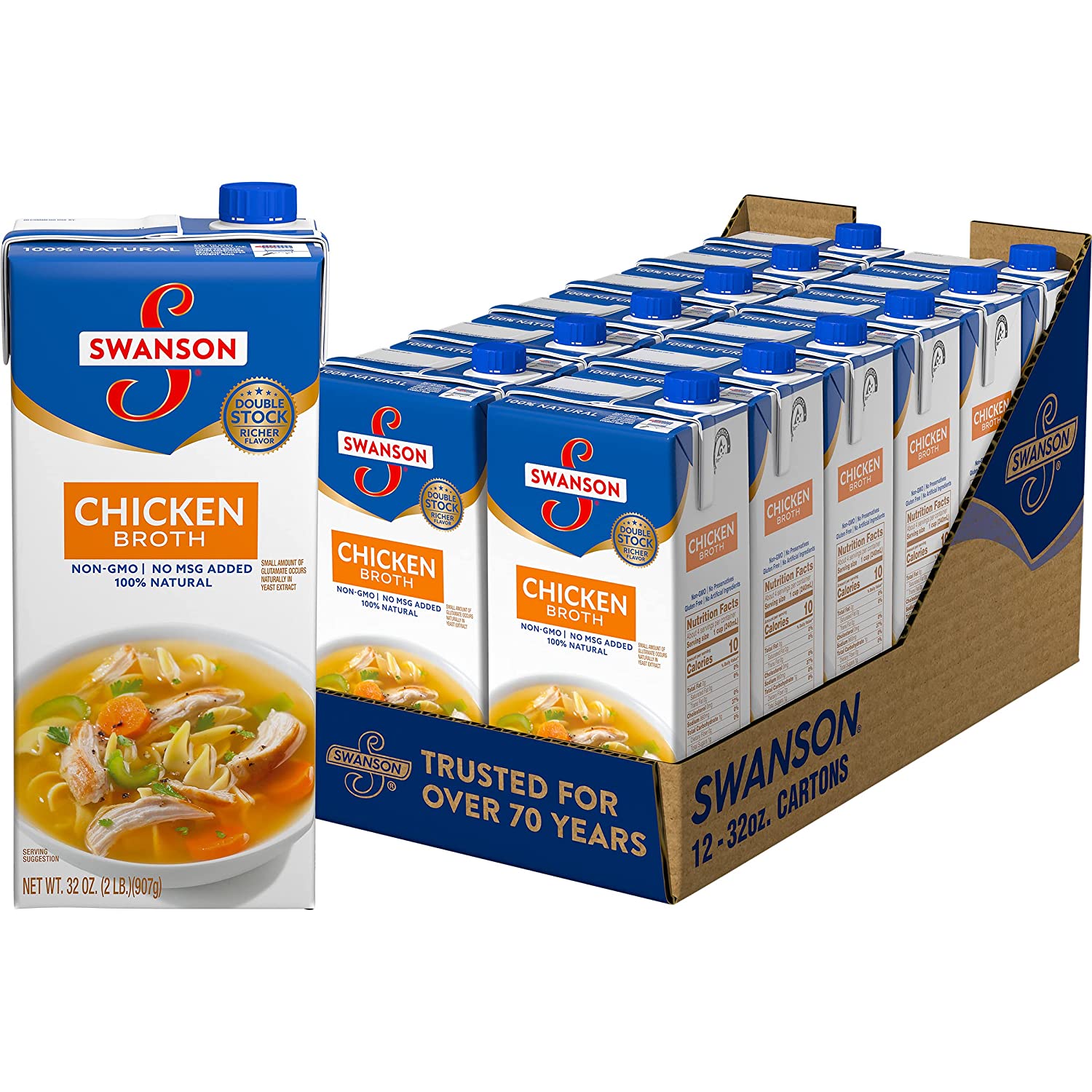 How many cans of chicken broth are in a carton?