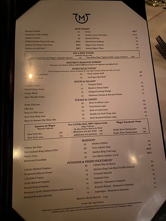 How much does Mastro’s Steakhouse cost?
