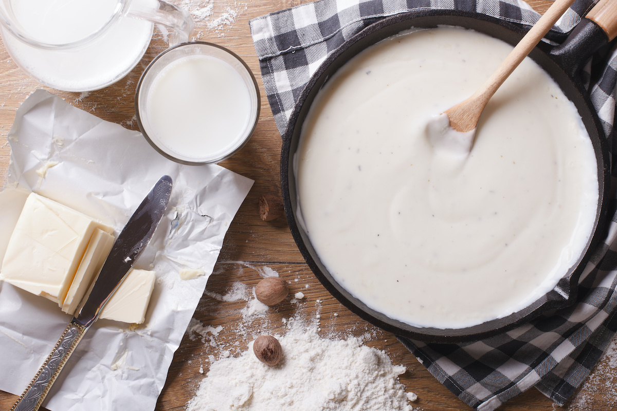 How much flour does it take to thicken a cup of milk?