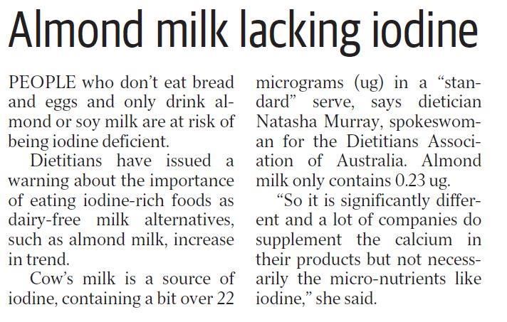 Is almond milk good for overactive thyroid?