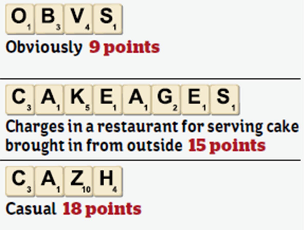 Is Cake allowed in scrabble?