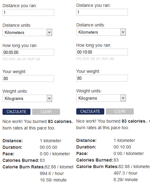 Is calories burned based on distance or speed?