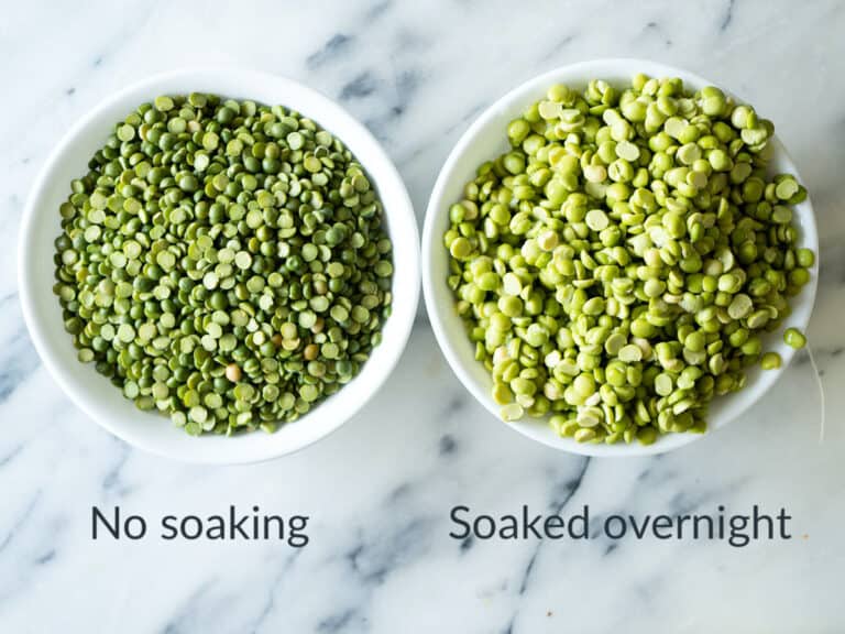 Is it best to soak split peas overnight?