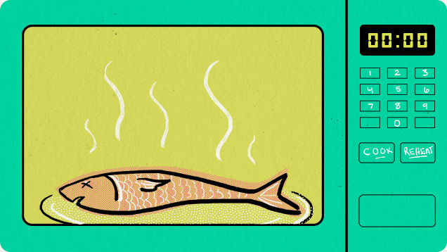 Is microwaving fish bad?