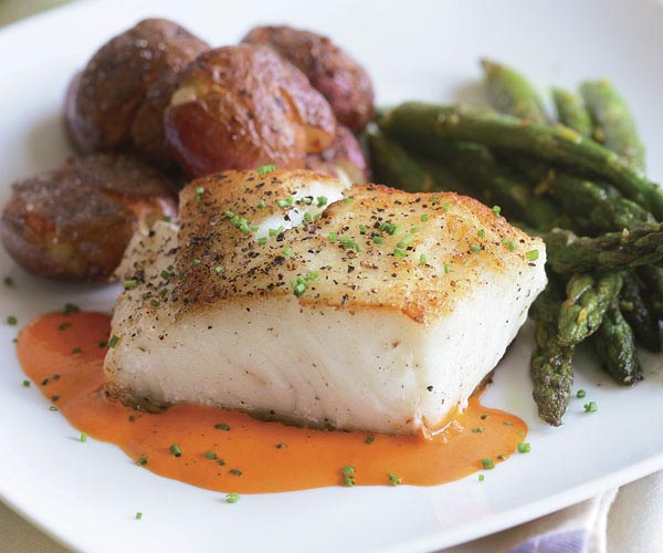 Should halibut be cooked through?